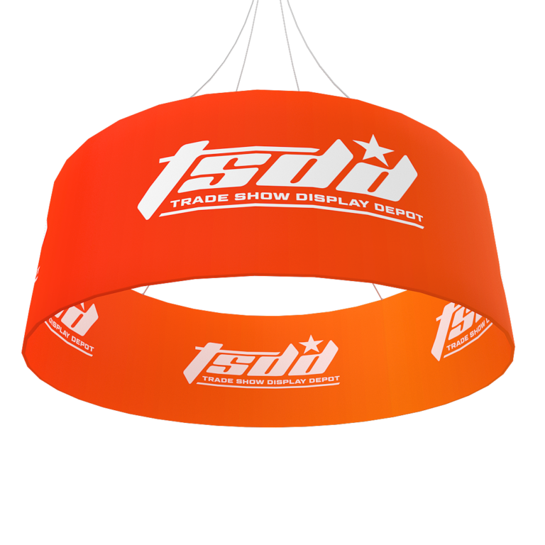 Round Hanging Sign Double Sided- 8ft x 24 inch - Trade Show Display Depot